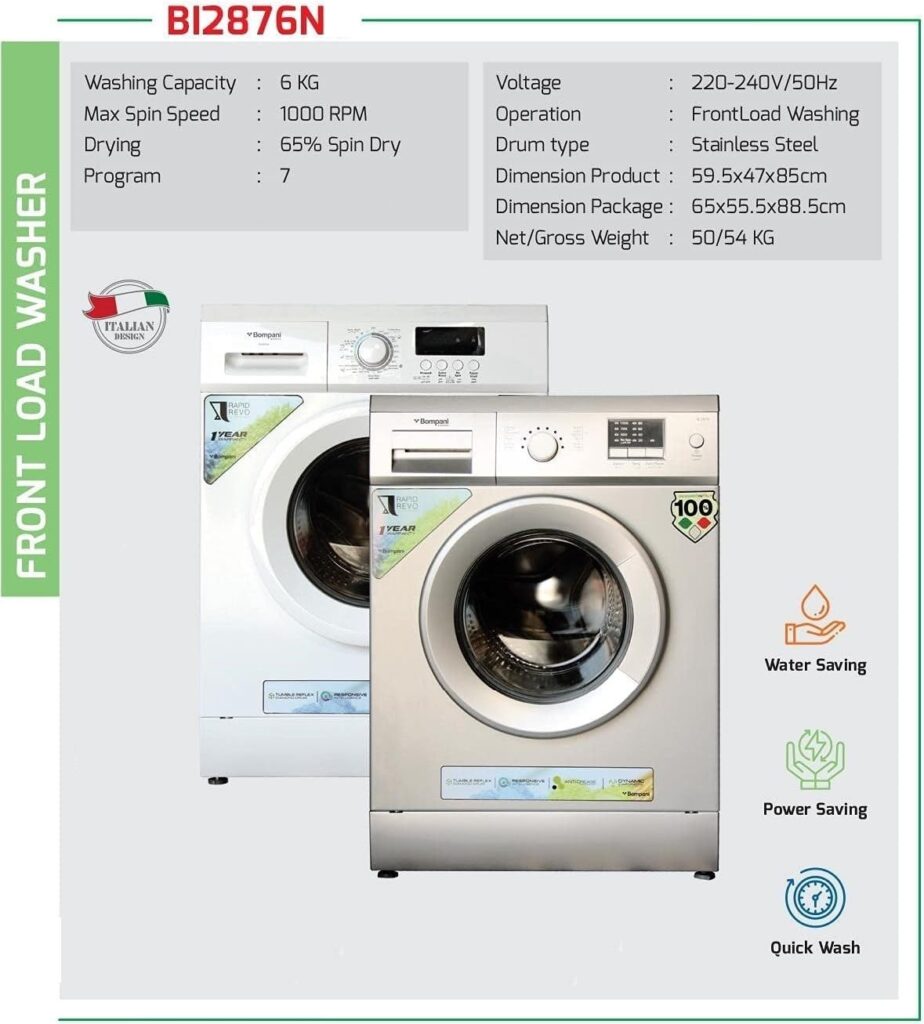 Bompani Front Load Washer – BI2876N - Modesy