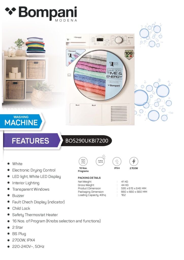 Bompani BO5290UKBI7200 Free Standing Condensing Dryer | PLUGnPOINT